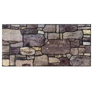 Dundee Deco Purple Cream Faux Stone 3D Wall Panels, Styrofoam Facing ...