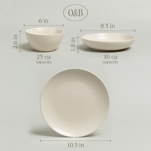 over&back Coupe Semi-Matte Stoneware Dinnerware Set - Bed Bath & Beyond ...