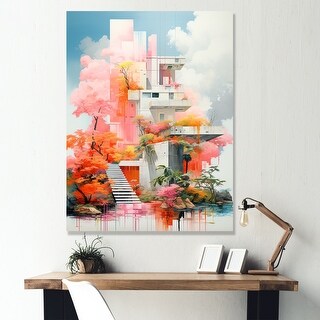 Designart "Pink Country Clubs Architecture" Country Clubs Wall Art ...