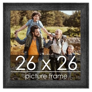26x26 Distressed/Aged Black Wood Picture Square Frame - Bed Bath ...