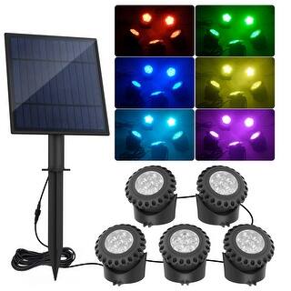 Solar Pond Light, Super Bright LED Underwater Color Changing Solar Lights RGB Submersible ...