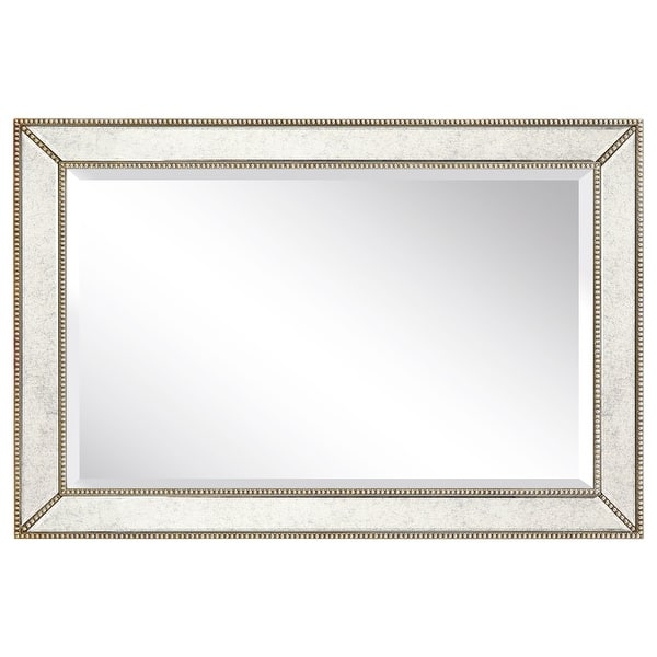 Champagne Bead Beveled Rectangular Wall Mirror - Clear - Bed Bath ...