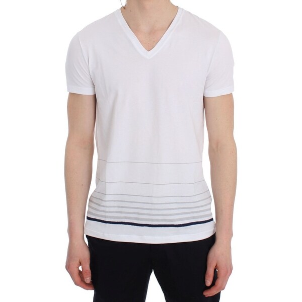 Ermanno Scervino White Cotton Stretch V-neck Underwear Men's T-shirt ...