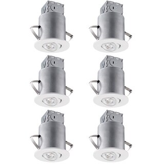 3 Inch Recessed Lighting Kit White Swivel Trim, 5000K - 6 Pack - Bed ...
