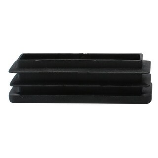 15 x 50mm Plastic Rectangle Ribbed Tube Insert End Cover Cap Furniture ...