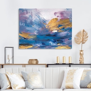 Designart "Effervescent Ocean Golden Sunrise Awakening I" Abstract ...