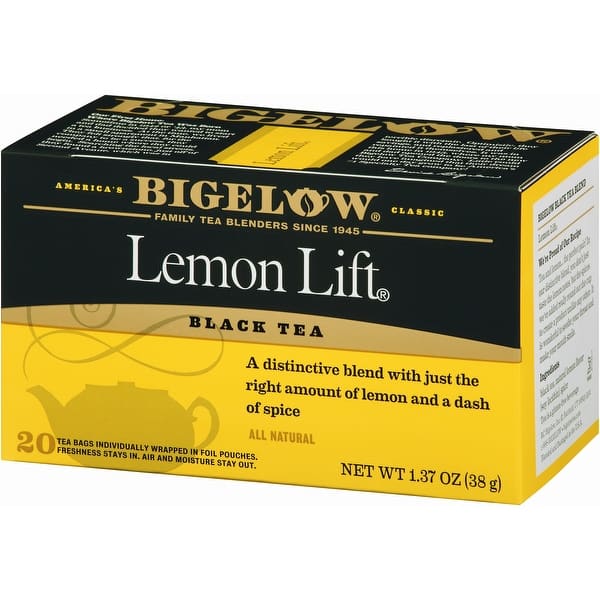 Bigelow Tea Lemon Lift Decaffeinated Black Tea - Case of 6 - 20 Bags ...
