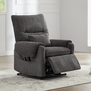 30" Power Lift Assist Recliner Arm Chair Steel Gray Chenille - Bed Bath ...