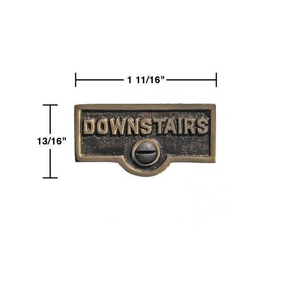 2 Switch Plate Tags DOWNSTAIRS Name Signs Labels Cast Brass Renovators ...