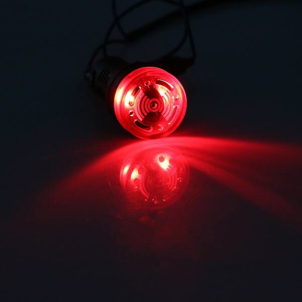 3pcs Pilot Light AC/DC 110V Panel Indicator Flashing Alarm with Buzzer ...