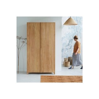 OROA Greta Solid Teak Wardrobe - Bed Bath & Beyond - 36358643