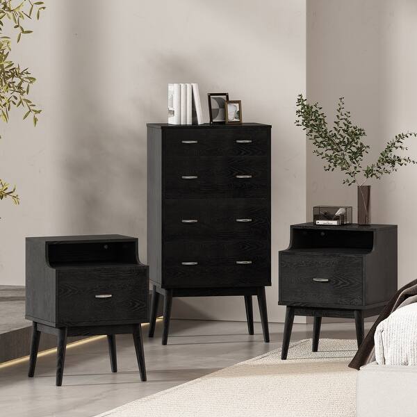 Curtisian 3 Piece 4 Drawer Dresser and Nightstand Bedroom Set by ...