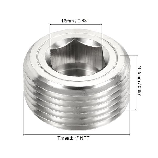 2pcs Brass Pipe Plug 1" NPT Male Thread Hex Internal Socket Fitting ...