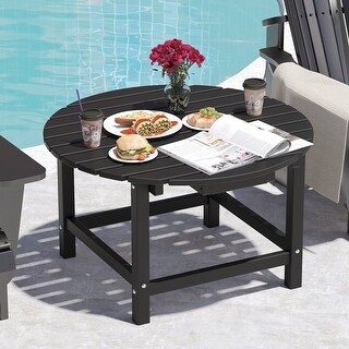 Circular Plastic Weather Resistant Table for Balcony Backyard Garden ...