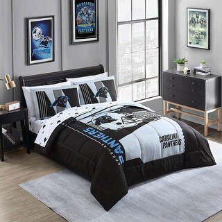 Carolina Panthers NFL Licensed "Status" Bed In A Bag Comforter & Sheet ...