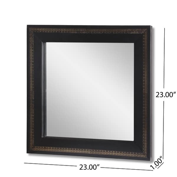 Cass Indoor Leather Handcrafted Embossed Square Wall Mirror by ...