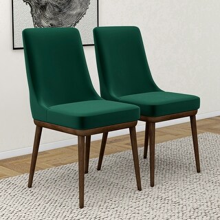 Belladonna Mid-Century Polyester Blend Dining Chair in Green (Set of 2 ...