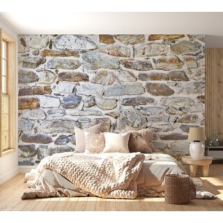 Peel & Stick Wall Mural - Natural Stacked Stone Wall - Removable ...