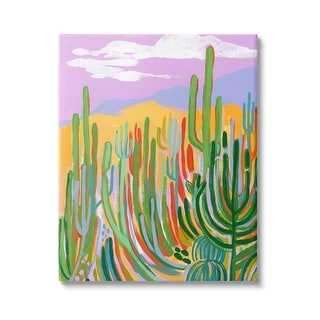 Stupell Modern Desert Scenery Cactus Plants Stretched Canvas Wall Art ...