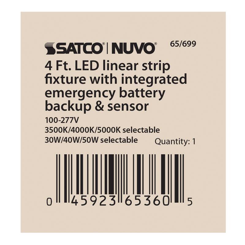 LED 4 ft Linear Strip Light 30W/40W/50W White Finish CCT Selectable 100 ...