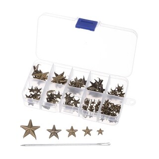 130PCS Star Studs Metal Bronze Claw Beads Rivets with Large Eye Needles ...