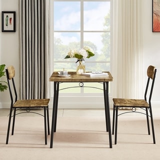 Javlergo 3-Piece Dining Set Wood Table and 2 Chairs for Kitchen Small ...