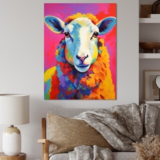 Designart "Colorful Sheep Fauvism" Sheep Canvas Prints - Bed Bath ...