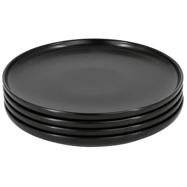 Our Table Landon 4 Piece 8.4 Inch Stoneware Salad Plate Set in Pepper ...