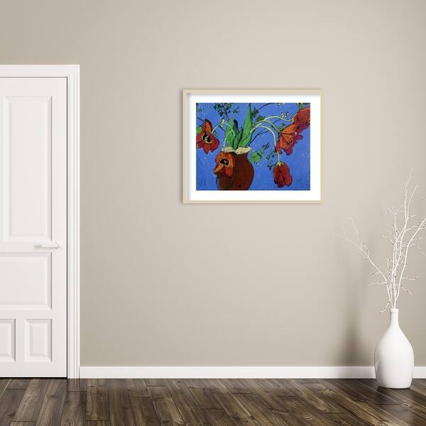 Midnight Tulips by Frances Treanor Wood Framed Wall Art Print - Bed ...