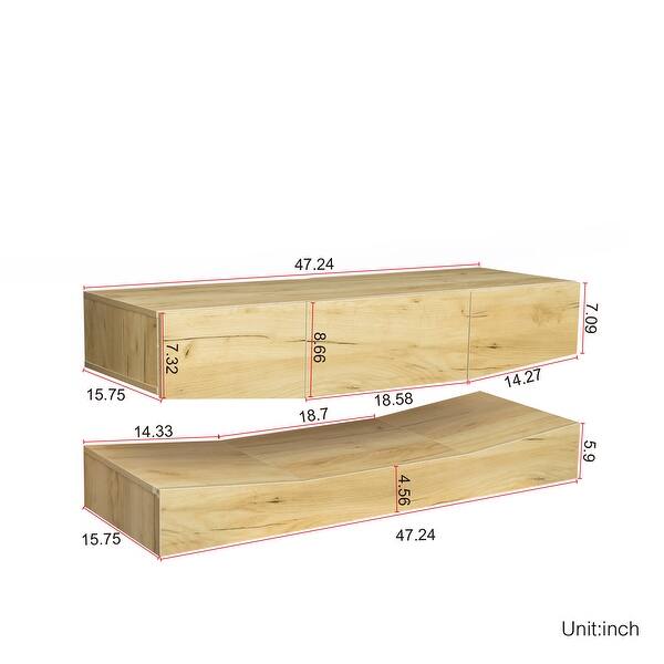47 inch Wide MDF Floating TV Stand Up&Down Wall-Mounted TV Stand ...