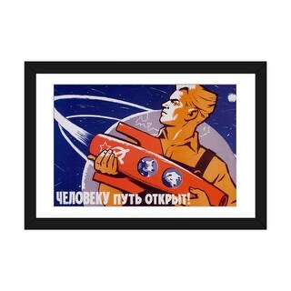 iCanvas "Soviet Space Poster Featuring Space Dogs, Belka And Strelka ...