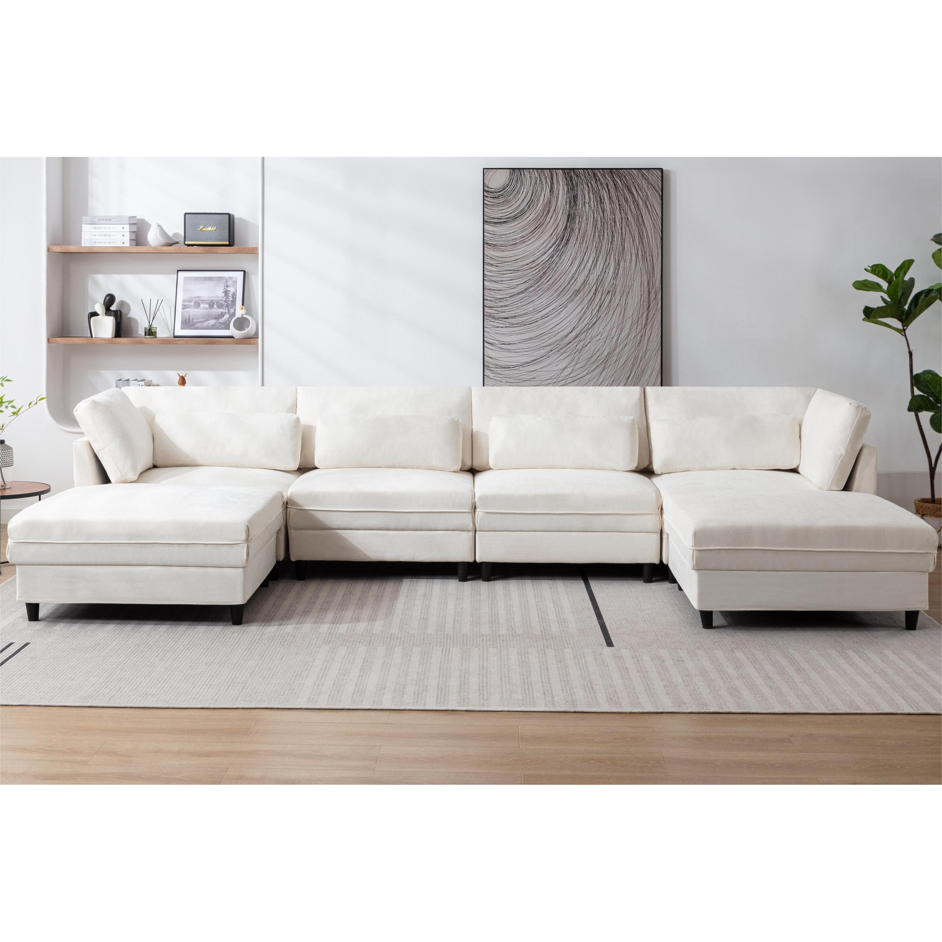Modular Sectional Sofa Set Extra Large U Shaped Couch with Reversible Chaise Polyester Upholstery Bed Bath Beyond 40782162