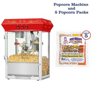 Carnival Countertop Popcorn Machine and 5 All-In-One Popcorn Packs by ...