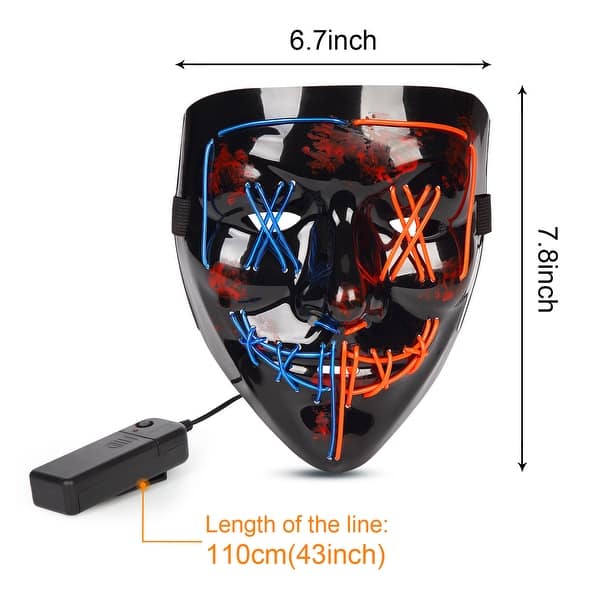 Halloween Led Mask Light Up Scary Mask and skeleton Gloves Purge Mask ...