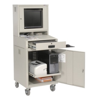 Mobile Security LCD Computer Cabinet Enclosure, Gray, Assembled, 24-1/2 ...