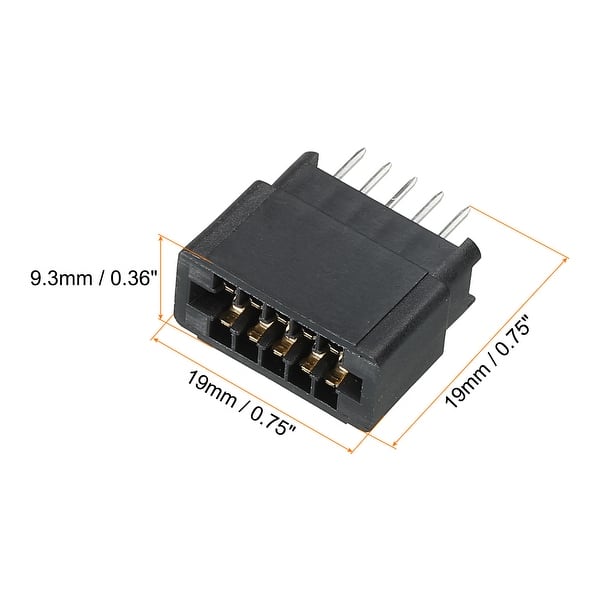 Card Edge Connector Black Socket Right Angle 10 Pin 2.54mm Pitch, Pack ...