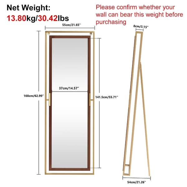 standing mirror size