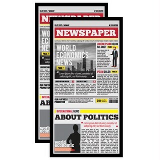Americanflat Newspaper Frame - 11x22 Plexiglass Cover - 2 Pack - Bed ...