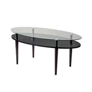 Adesso WK4802 Dwight 40" Long Glass Top Coffee Table - Black - Bed Bath ...