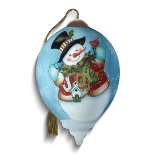 Curata Christmas Joy By Nancy Mink Hand-Painted Glass Ornament - Bed ...