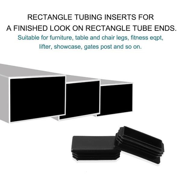 30 x 60mm Plastic Rectangle Tube Insert Pipe End Cover Furniture Sofa ...