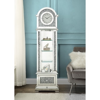 Silver Roman Numeral Large Grandfather Floor Clock for Living Room ...