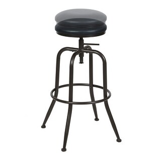 Bar Stools Height Adjustable Kitchen Stool with Cushion Seat (Set of 2 ...