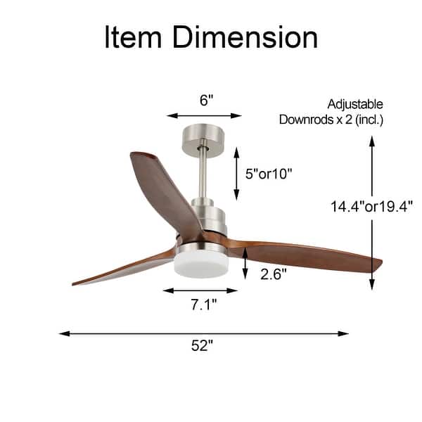 Oaks Aura 52 in. LED Indoor Solid Wool Walnut Scandi-Japanese Zen ...