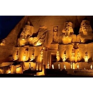 Egypt Abu Simbel Greater Temple Of Ramses Ii Columns Poster Print By ...