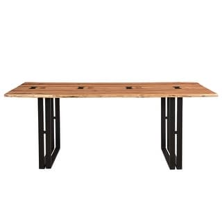 Complete 78-inch Length Acacia & Steel 6-Seat Dining Table - Bed Bath ...