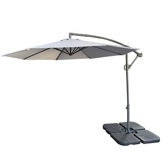 Outdoor Patio Parasol with Carrying Case, Crank Lift and Tilt, 8 Ribs ...