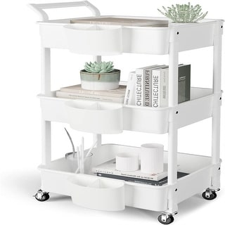 3-Tier Utility Rolling Cart - 15.5"D x 11.5"W x 33"H - Bed Bath ...