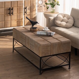47.64" Rectangular Entryway Table Grid Coffee Table Console Tables ...