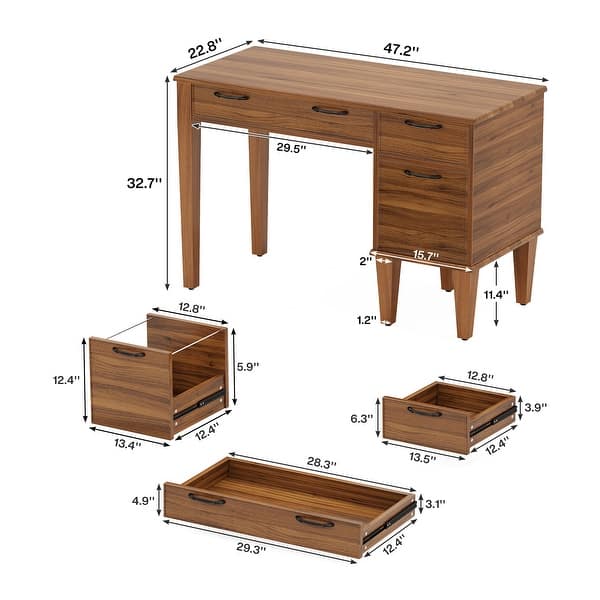 47-in Farmhouse Computer Desk with 3 Drawers - Bed Bath & Beyond - 41698914